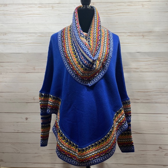 Umbranded | Sweaters | Peruvian Alpaca Wool Blue Knitted Turtleneck ...